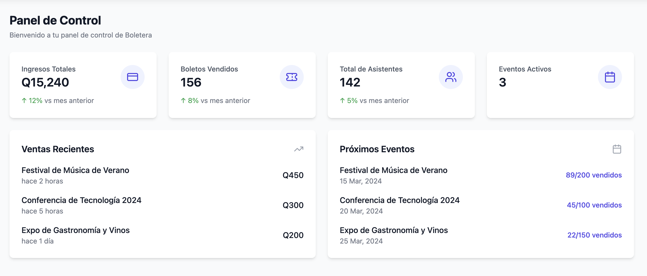 Boletera - Sistema de venta de entradas